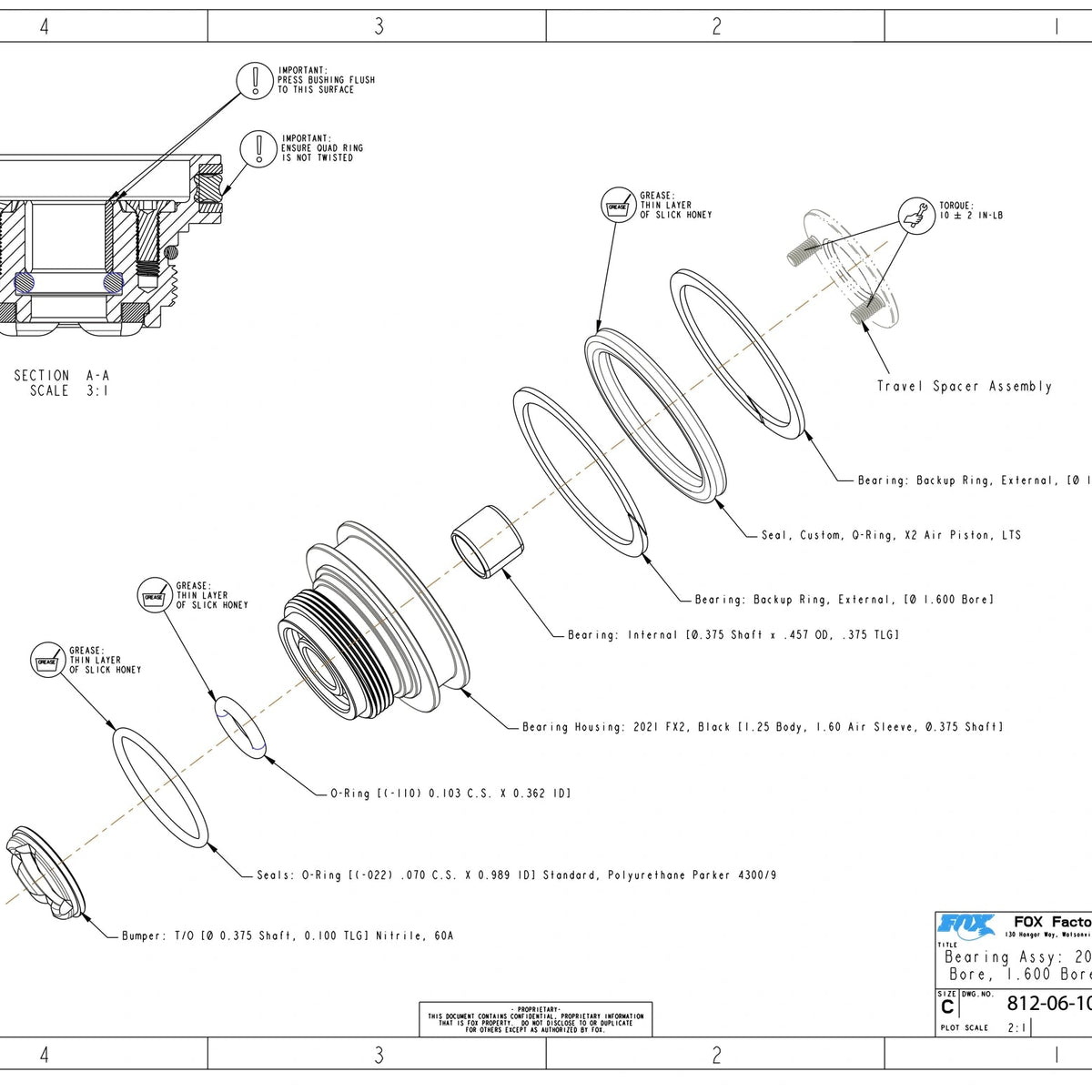 FOX Service Set: Bearing Assy: 2021 FX2, (.940 Bore, .375 Shaft ...